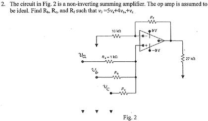 The circuit in Fig. 2 is a non-inverting summing | Chegg.com