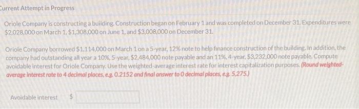 Solved Oriole Company is constructing a building. | Chegg.com