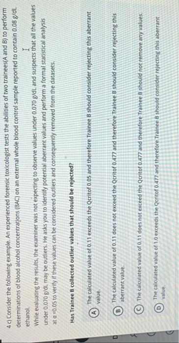 Solved 4 c) Consider the following example. An experienced | Chegg.com
