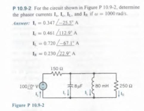 Solved P 10.9-2 For the circuit shown in Figure P 10.9-2, | Chegg.com