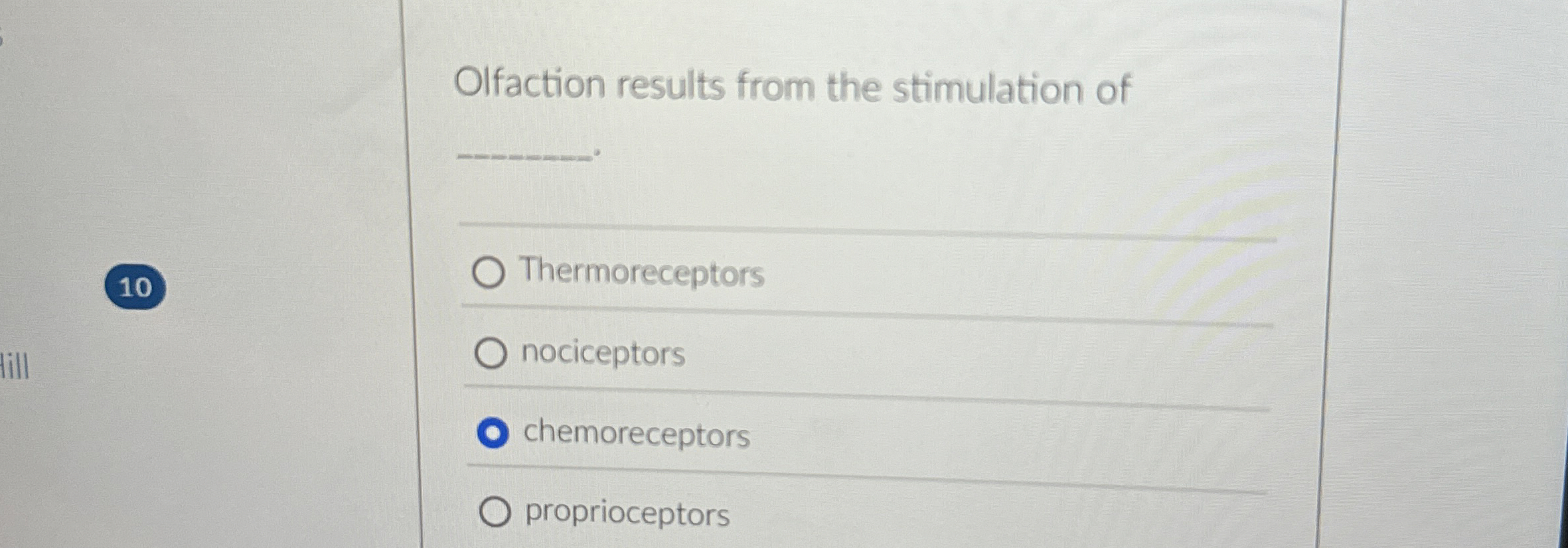 Solved Olfaction results from the stimulation | Chegg.com