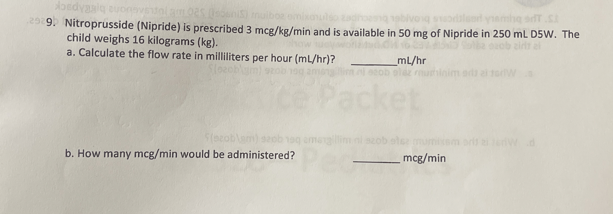 Solved A.14.4 ﻿B. 48 ﻿mcg /min I need to see how you get the | Chegg.com