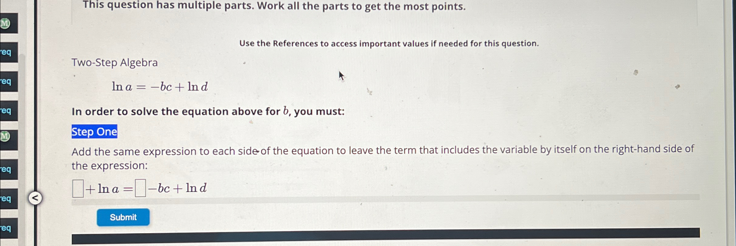 Solved This question has multiple parts. Work all the parts | Chegg.com