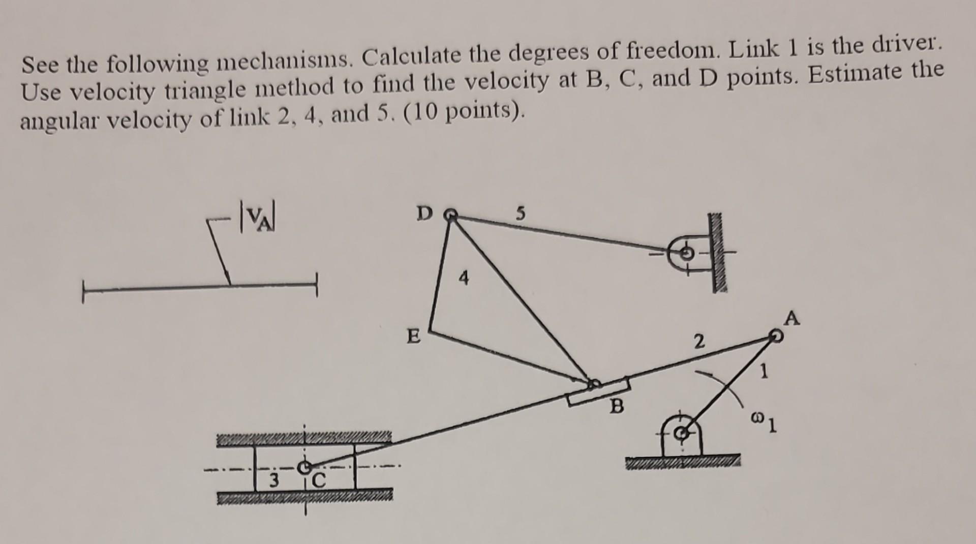 Solved See the following mechanisms. Calculate the degrees | Chegg.com