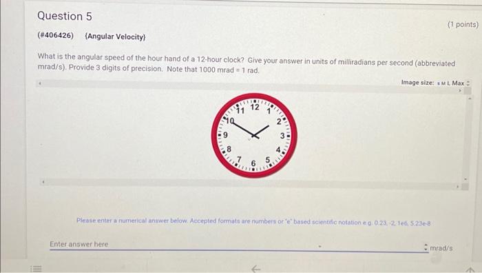 Solved What is the angular speed of the hour hand of a | Chegg.com