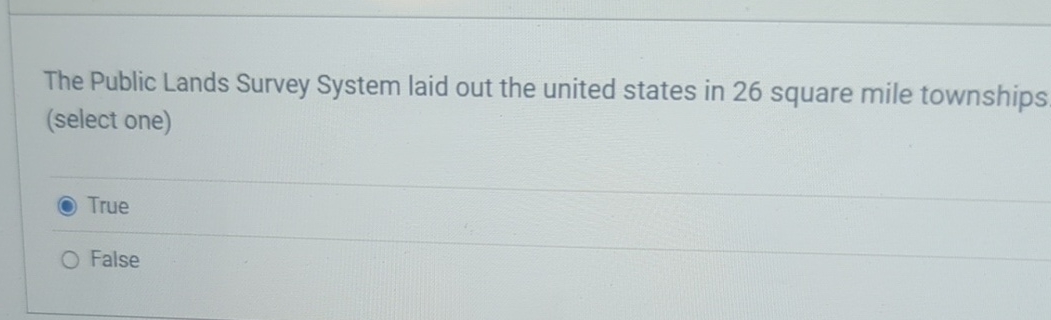 Solved The Public Lands Survey System laid out the united | Chegg.com