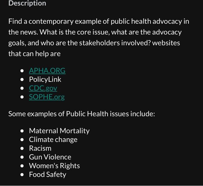 Description Find a contemporary example of public | Chegg.com