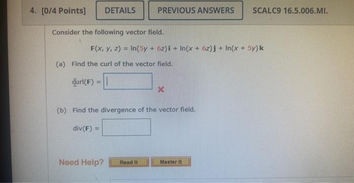 Solved Consider the following vector field. | Chegg.com