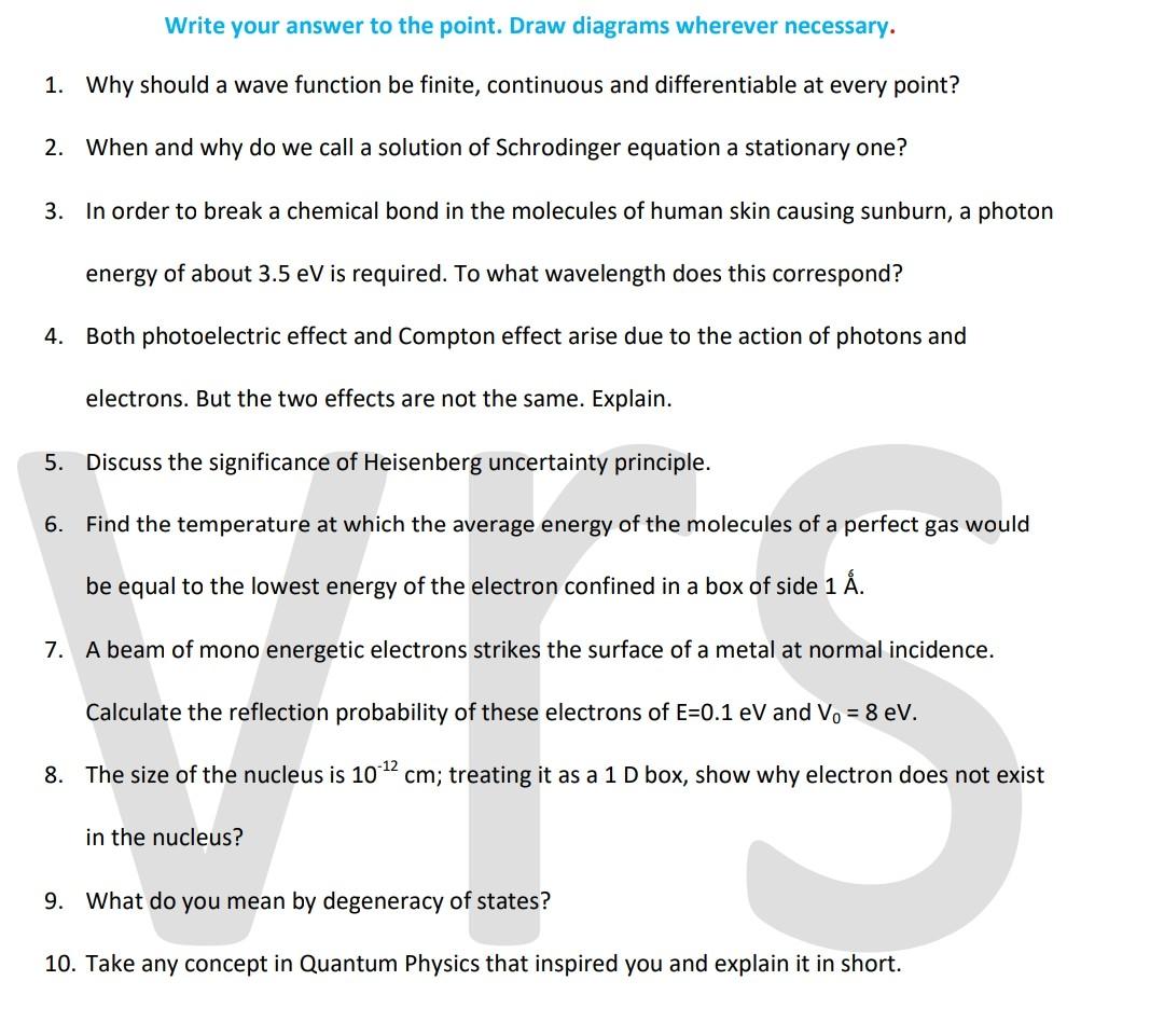 Solved Write your answer to the point. Draw diagrams | Chegg.com