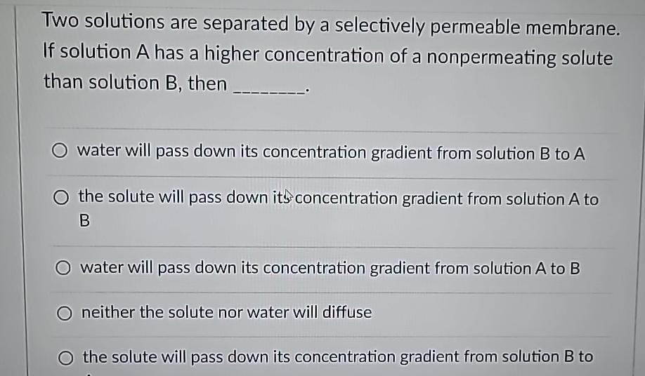 Solved Two solutions are separated by a selectively | Chegg.com