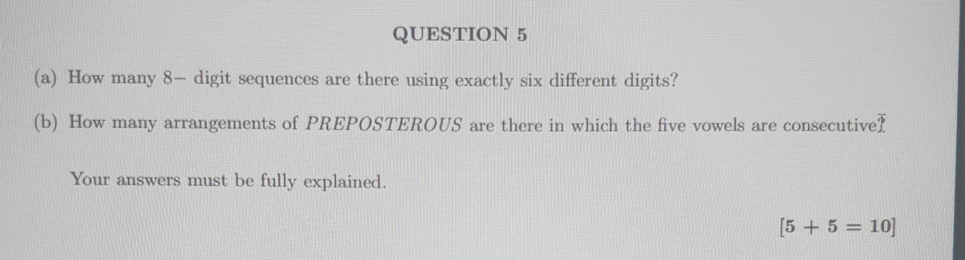 (a) How many 8 - digit sequences are there using | Chegg.com