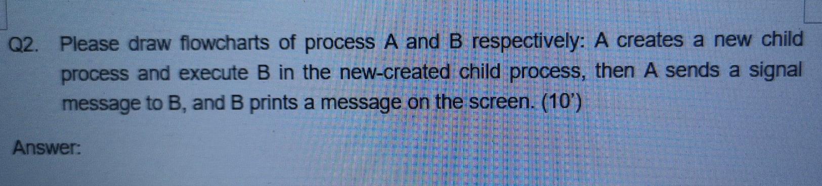 Solved Q2. Please draw flowcharts of process A and B | Chegg.com