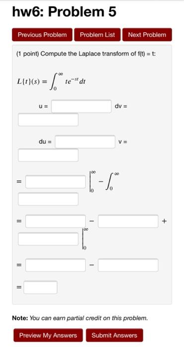 Solved hw6: Problem 5 Previous Problem Problem List Next | Chegg.com