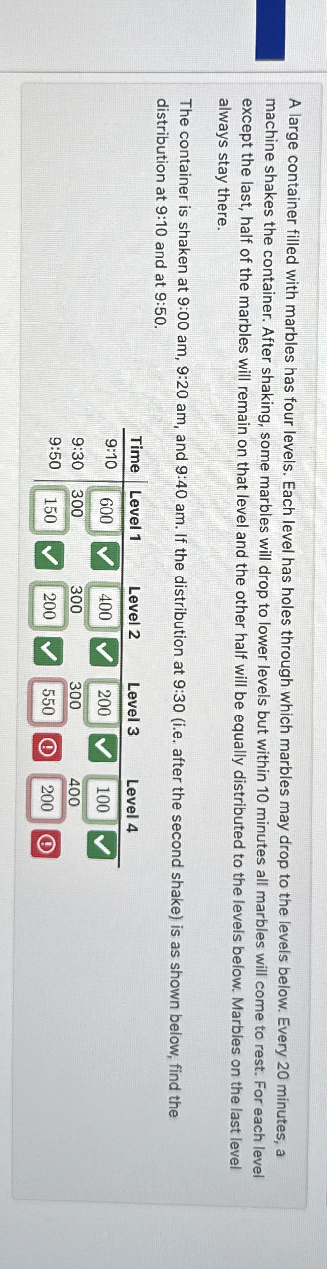 Solved A large container filled with marbles has four | Chegg.com