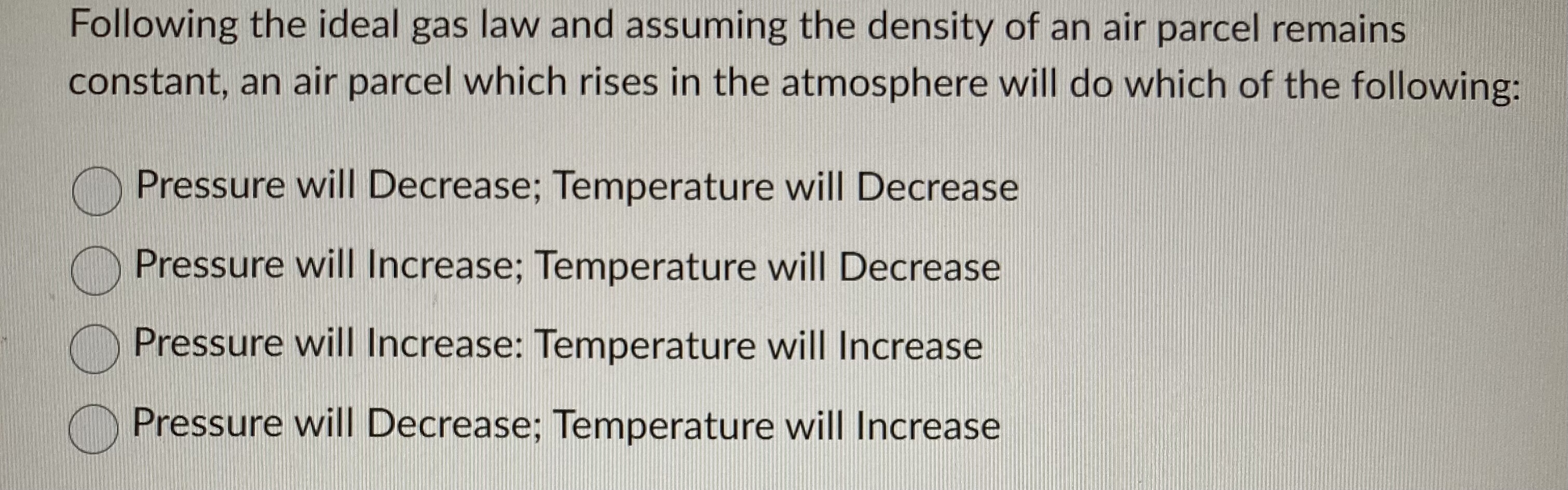 Solved Following the ideal gas law and assuming the density | Chegg.com