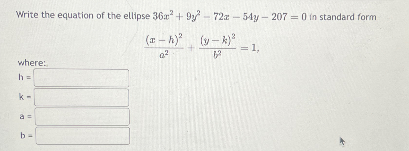 Solved Write the equation of the ellipse | Chegg.com