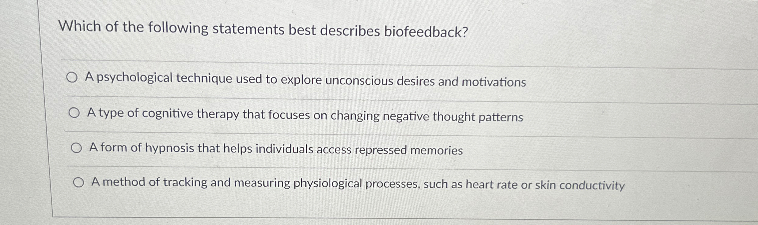 Solved Which of the following statements best describes | Chegg.com