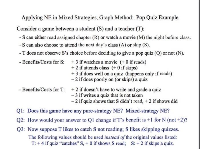 Solved Applying NE in Mixed Strategies. Graph Method: Pop | Chegg.com
