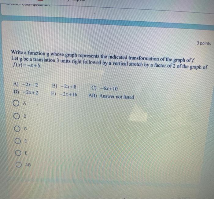 Solved PwC Sumquam 3 points Write a function g whose graph | Chegg.com