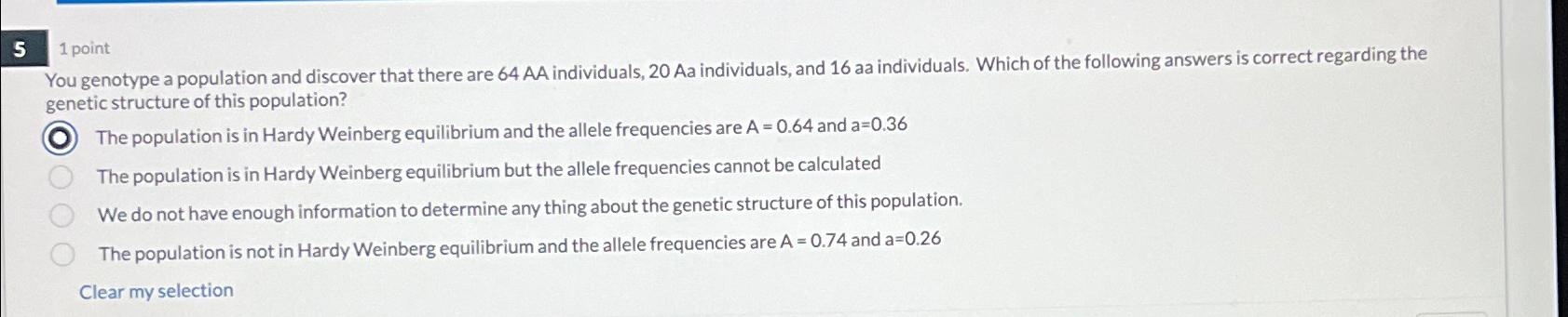 Solved 51 pointYou genotype a population and discover that | Chegg.com Solved 51 pointYou genotype a population and discover that | Chegg.com