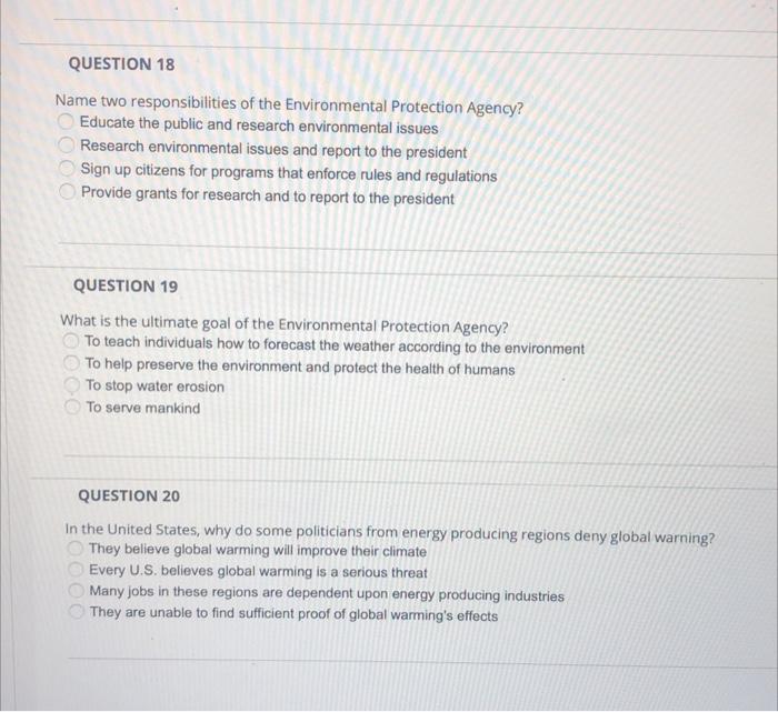 Solved QUESTION 18 Name two responsibilities of the | Chegg.com