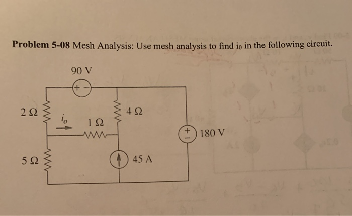Solved Problem 5-05 Mesh Analysis: Use mesh analysis to find | Chegg.com