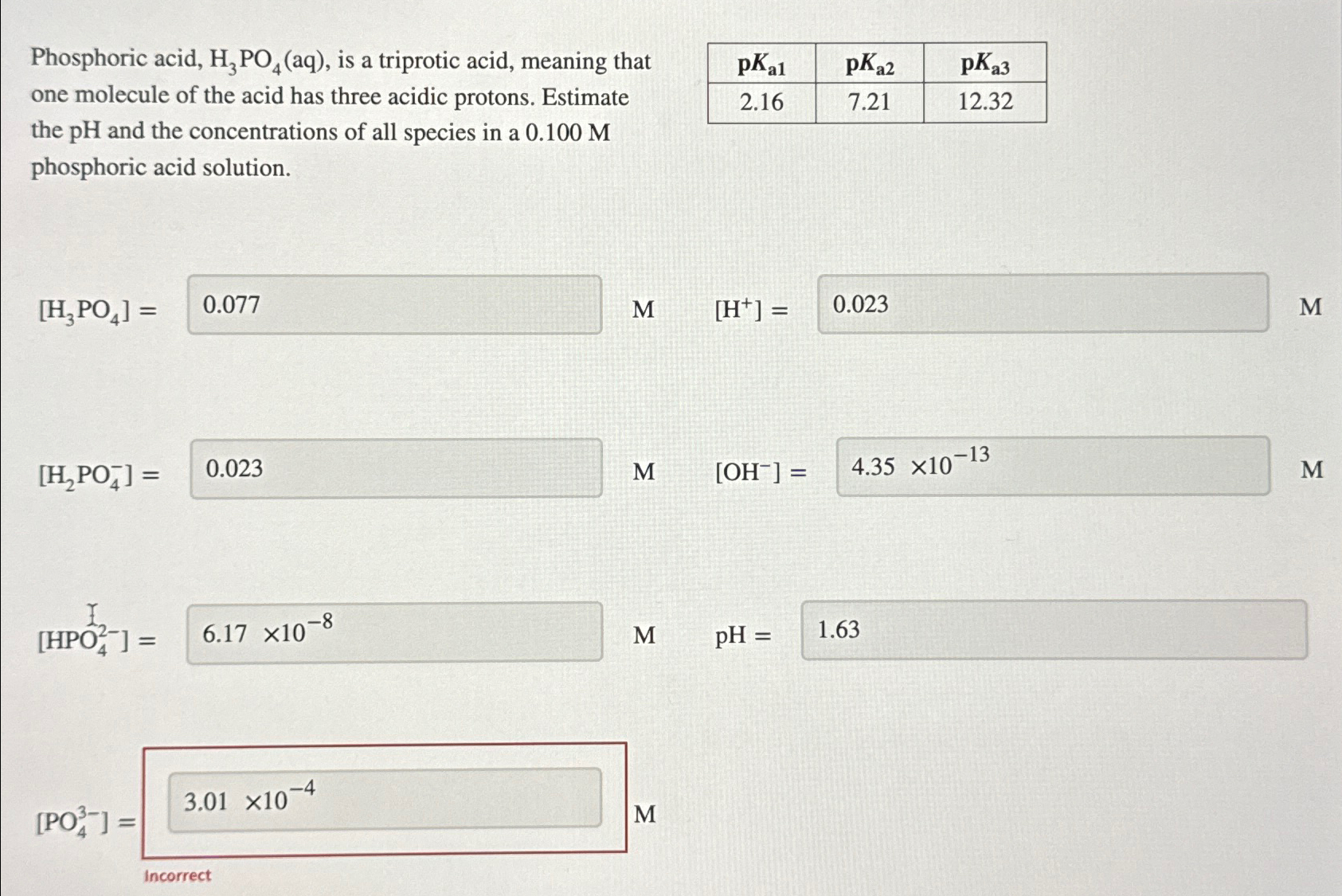 Solved Phosphoric acid, H3PO4(aq), ﻿is a triprotic acid, | Chegg.com