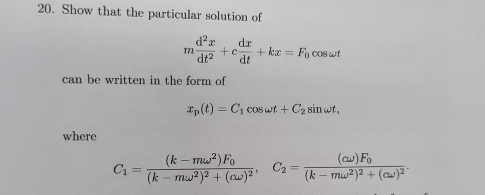 Solved Show that the particular solution | Chegg.com