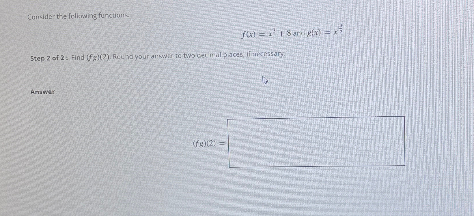 Solved Consider the following functions.f(x)=x3+8 ﻿and | Chegg.com