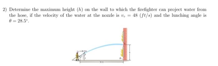 Solved Determine the maximum height (h) on the wall to which | Chegg.com