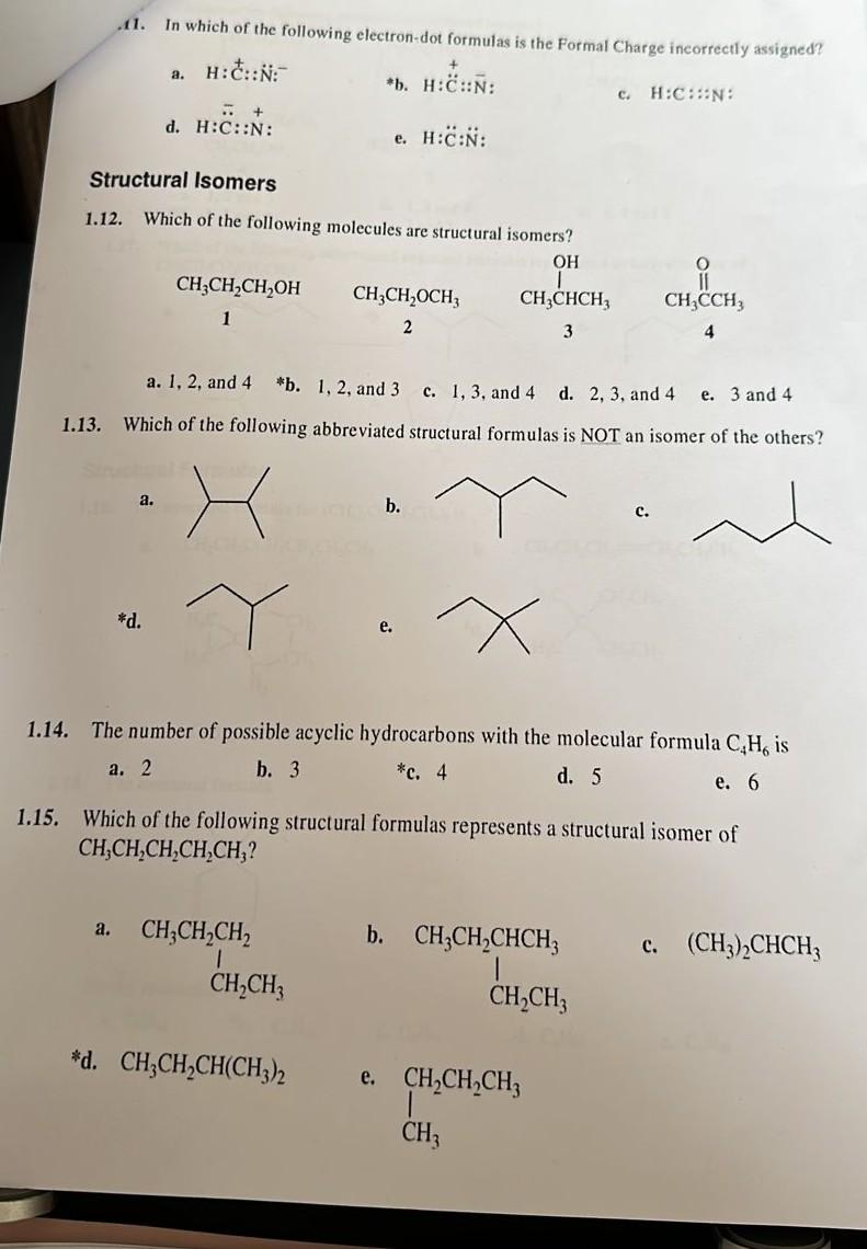 Solved 11. In which of the following electron-dot formulas | Chegg.com