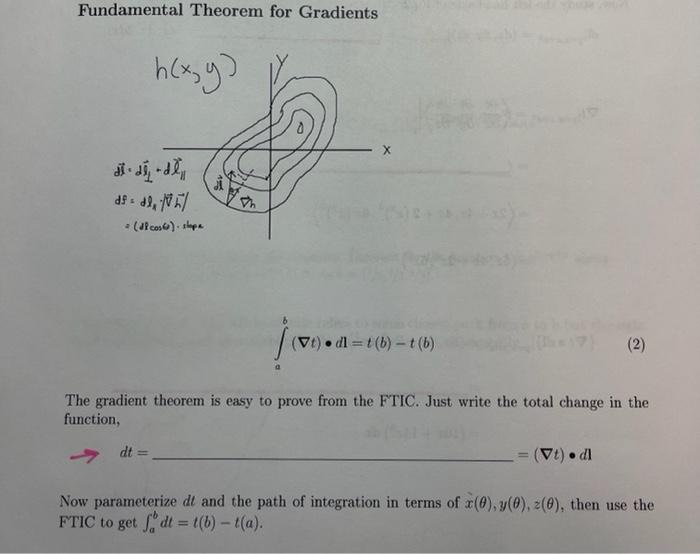 Fundamental Theorem for Gradients | Chegg.com