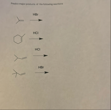 Solved Predict major products of the following | Chegg.com