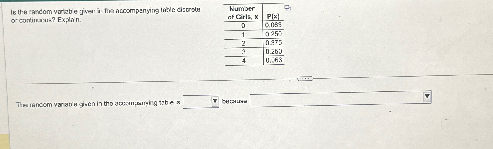 Solved Is the random variable given in the accompanying | Chegg.com