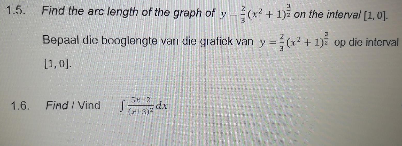 Solved 3 1.5. Find the arc length of the graph of y =} (x2 + | Chegg.com