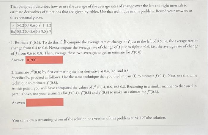 Solved That paragraph describes how to use the average of | Chegg.com