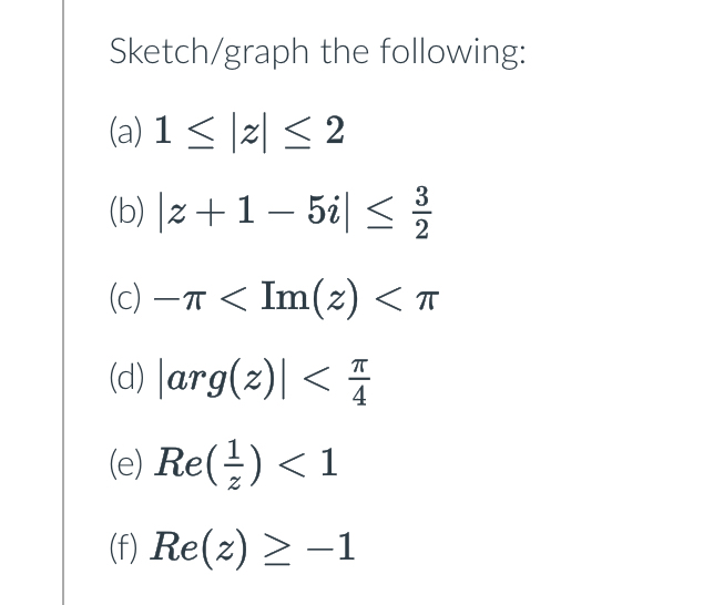 Solved Sketch/graph the | Chegg.com