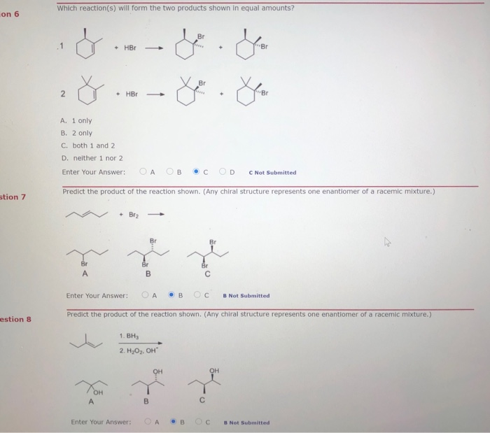 Solved Which reaction(s) will form the two products shown in | Chegg.com