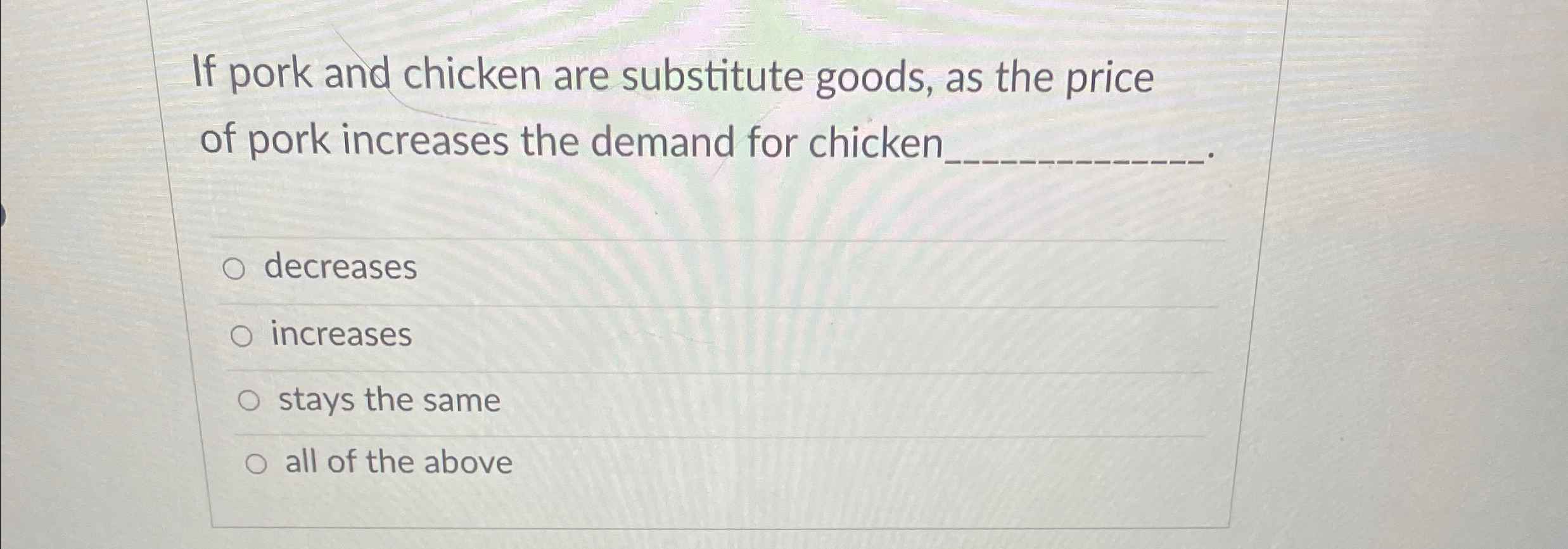 Solved If pork and chicken are substitute goods, as the | Chegg.com