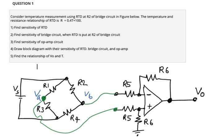 Solved QUESTION 1 Consider temperature measurement using RTD | Chegg.com
