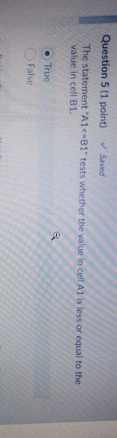 Solved Question 5 (1 point) Saved The statement "A1