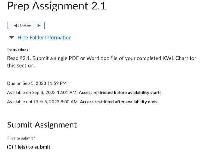 Prep Assignment 2.1 Hide Folder Information | Chegg.com
