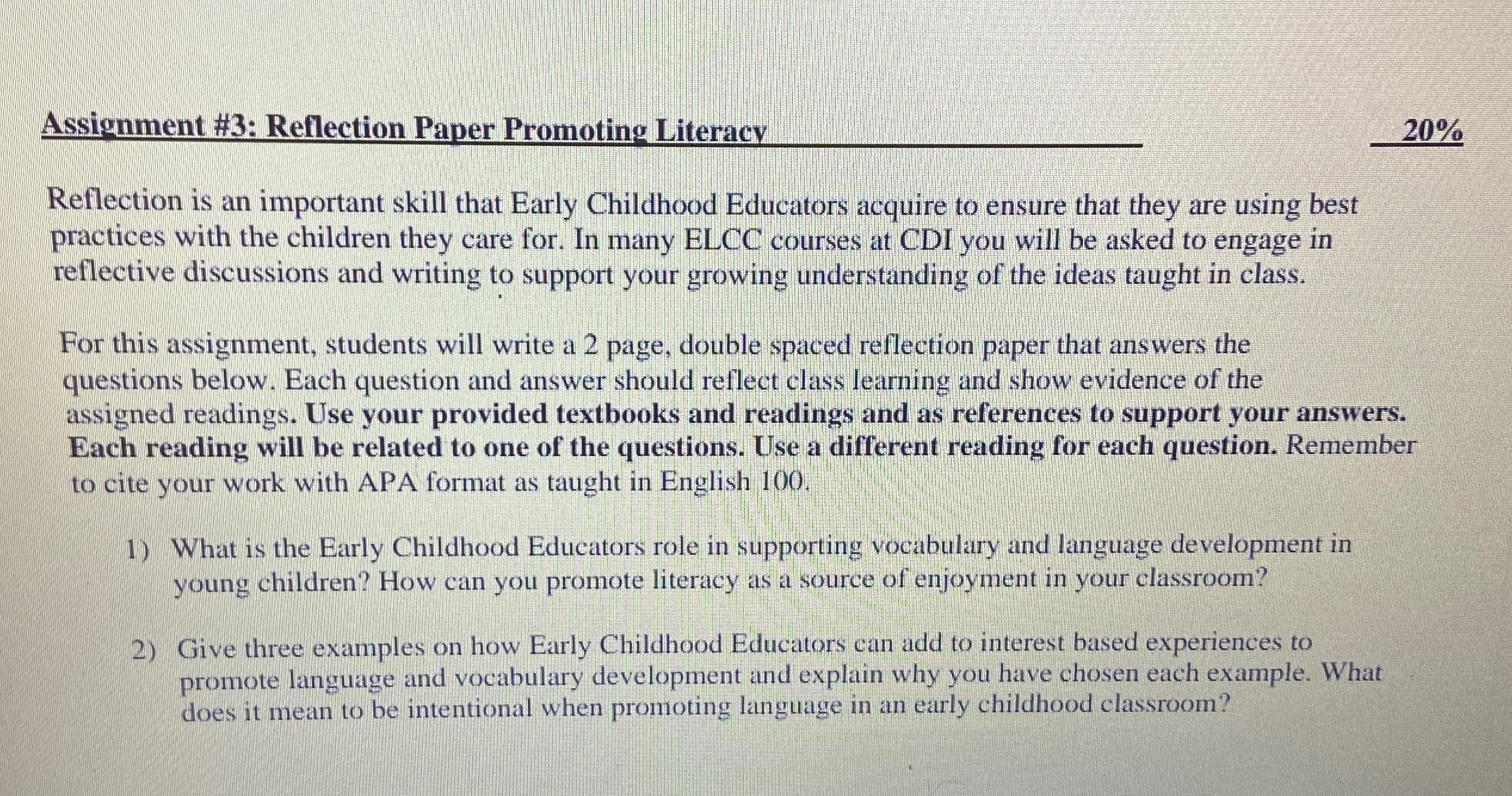 Solved Assignment #3: Reflection Paper Promoting | Chegg.com