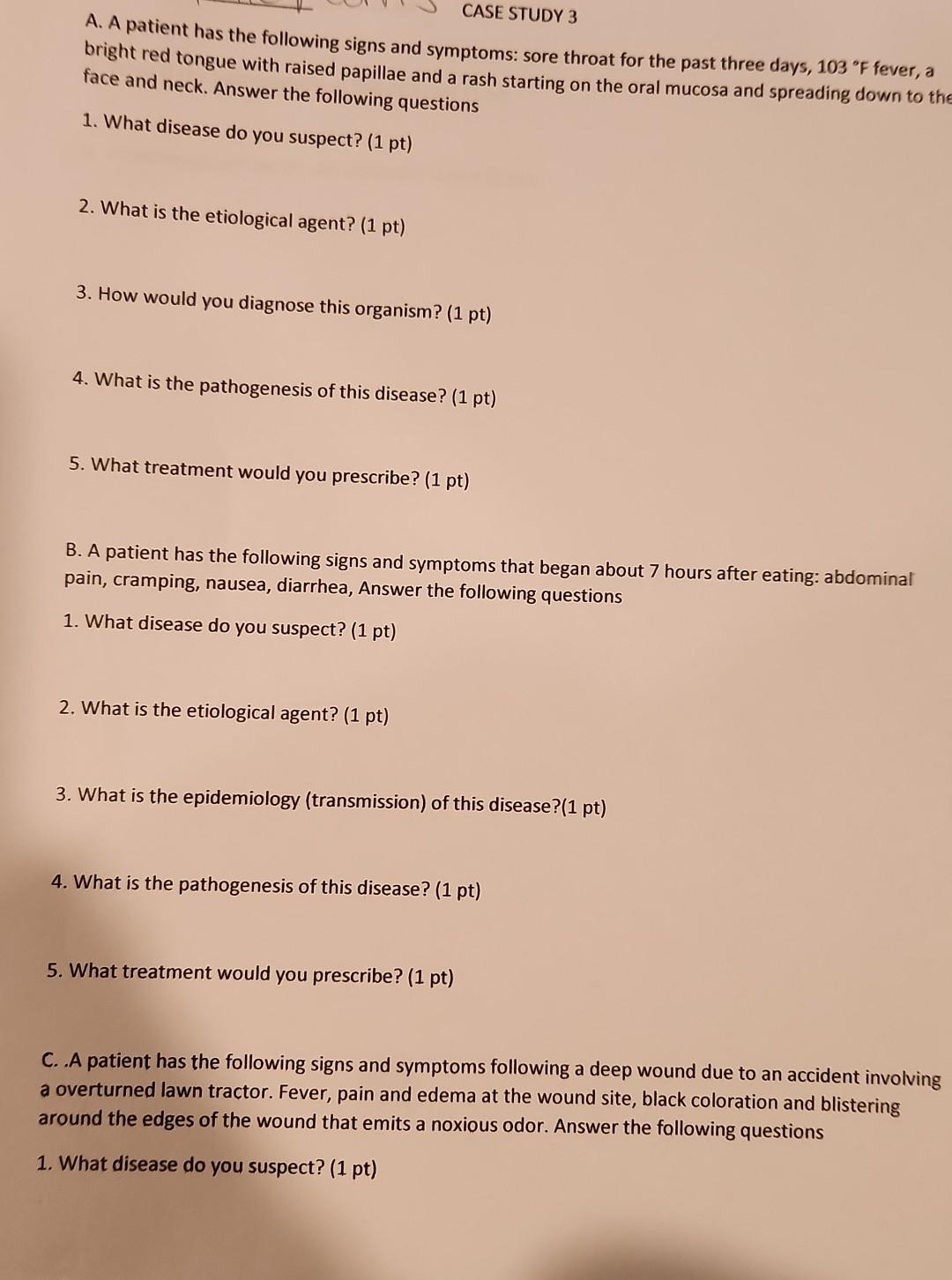Solved A. A patient has the following signs and symptoms: | Chegg.com