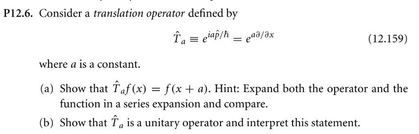 Solved P12.6. Consider a translation operator defined by | Chegg.com