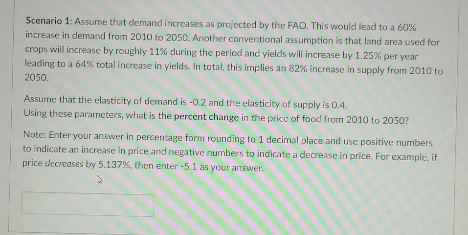 Solved Scenario 1: Assume that demand increases as projected | Chegg.com