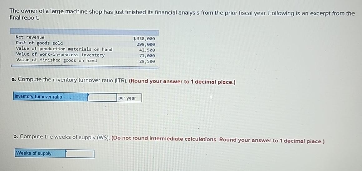 Solved The owner of a large machine shop has just finished | Chegg.com