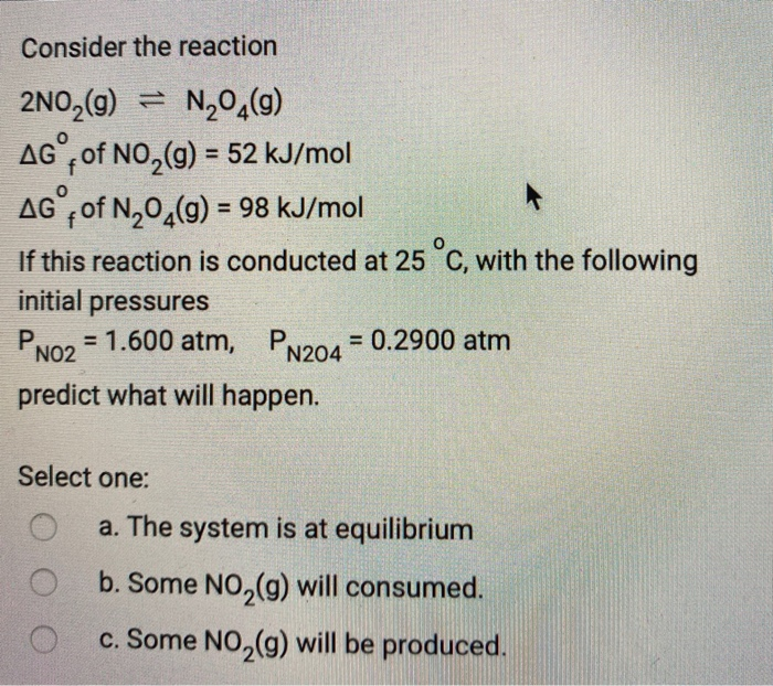 Solved Consider the reaction 2NO (9) = N20 (9) 46°, of | Chegg.com