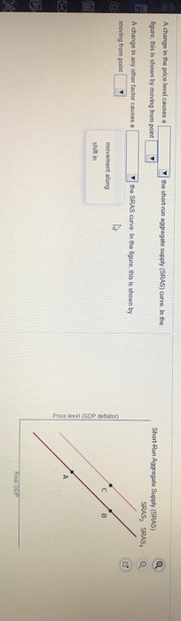 Solved the short-run aggregate supply (SRAS) curve. In the A | Chegg.com