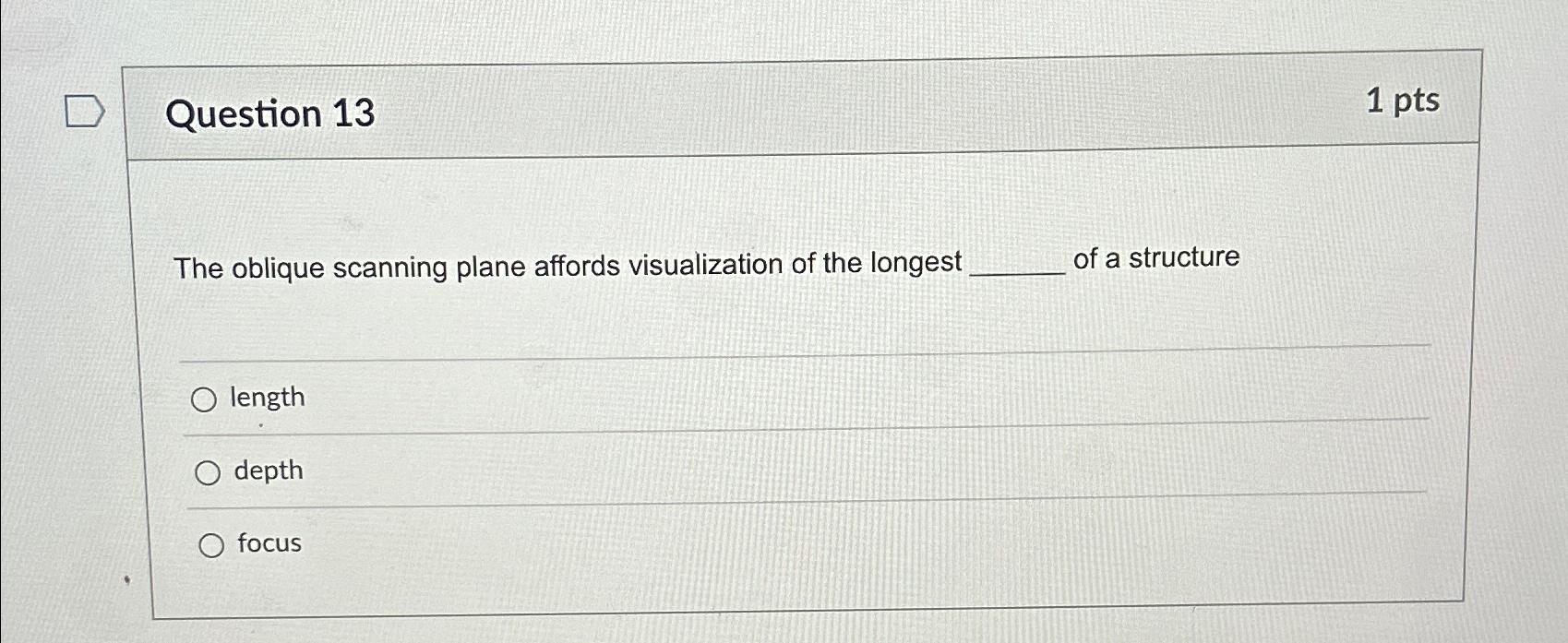 Solved Question 131 ﻿ptsThe oblique scanning plane affords | Chegg.com